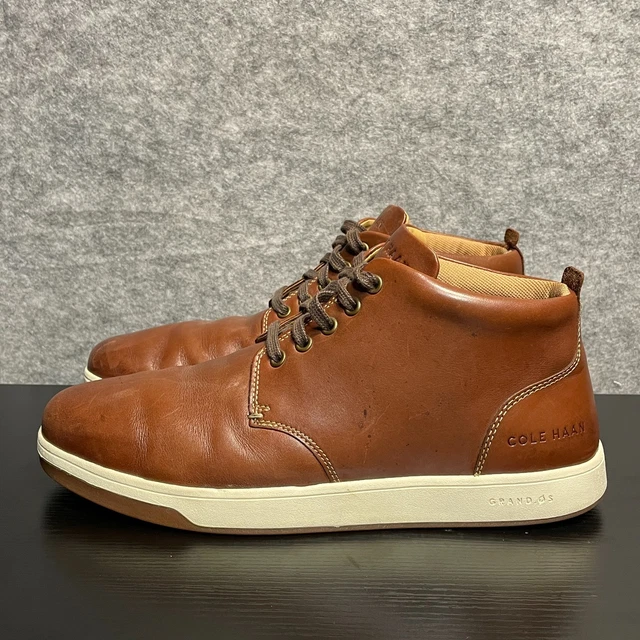 COLE HAAN CHUKKA Boots Men's 10.5M Brown Leather Grand OS Comfort ...