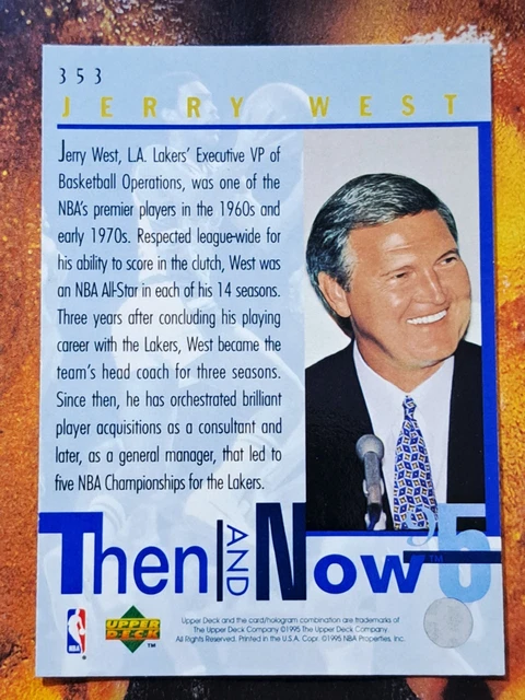 🔥1994-95 UPPER DECK - Jerry West 🏀 #353 “LAKERS Superstar” NBA/HOF ...