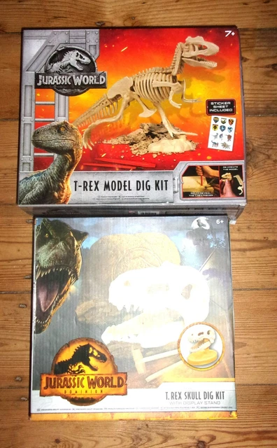 JURASSIC WORLD T-REX Model Dig Kit + T-Rex Skull Dig Kit - New - Free ...