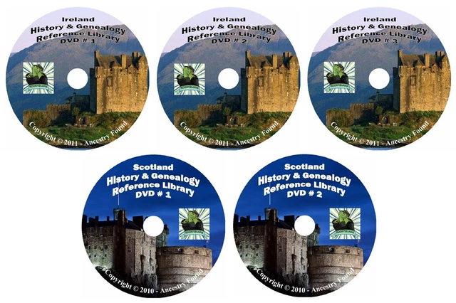 618 BOOKS IRELAND & SCOTLAND history & genealogy 5-DVDs £11.85 ...