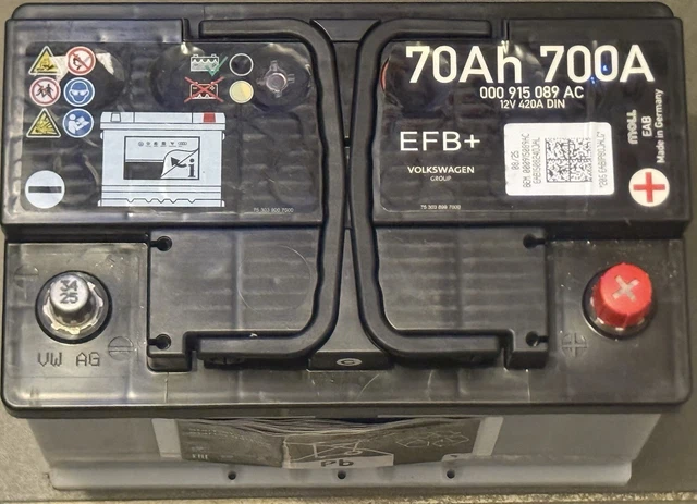 ORIGINAL VW AUTOBATTERIE EFB+ 70AH 700A 000915089AC 12V 420A DIN EUR ...