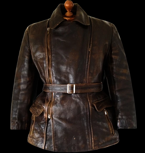 WW2 WW1 HAELSON GERMAN LUFTWAFFE Leather Officers Trench Police Bike ...