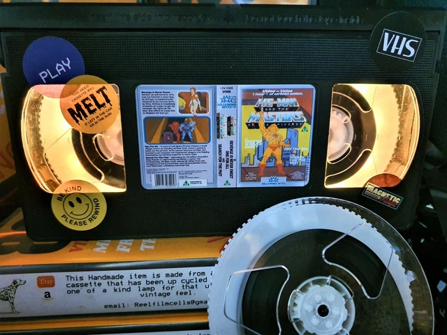 HE-MAN CLASSIC Retro VHS Tape Night Light table lamp stunning L@@K £19. ...