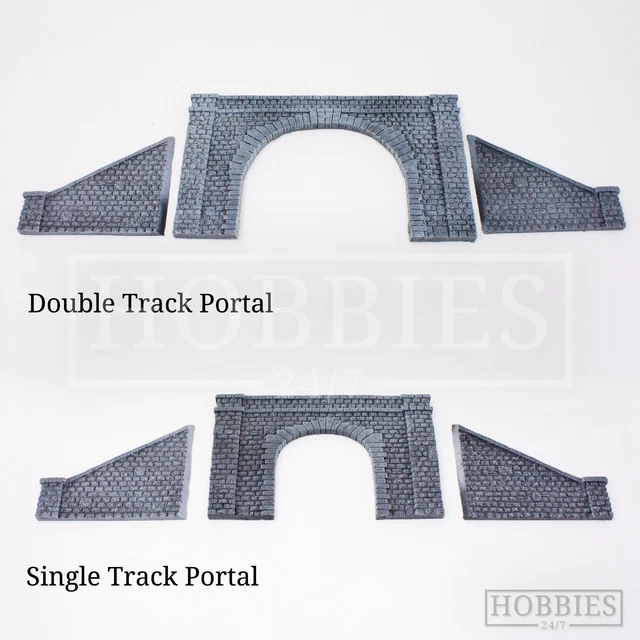 JAVIS TUNNEL PORTAL Double Single Track Side Walls Resin Model Kit OO ...