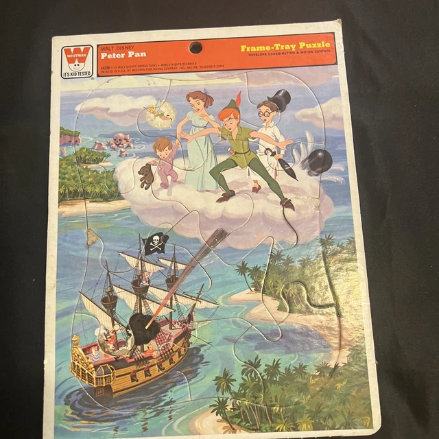ANTIQUE 1952 WALT Disney PETER PAN Tray Puzzle Whitman Publishing ...