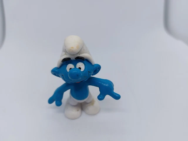 SCHLEICH THE SMURFS Pointing Smurf Plastic Figure 6.5cm 1979 Vintage £4 ...