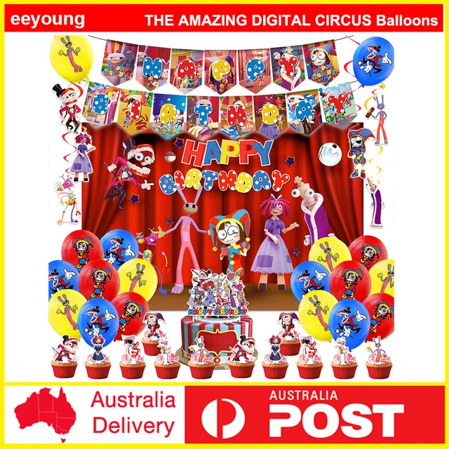 THE AMAZING DIGITAL CIRCUS Balloons Birthday Kids Banner Party Decor ...