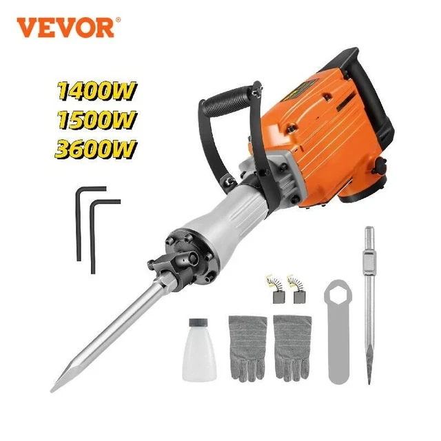 VEVOR DEMOLITION JACK Hammer - 1400W/3600W Concrete Electric Hammer ...