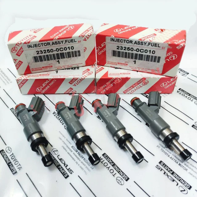 4X OEM TOYOTA Hilux Fortuner 4Runner Hiace 2.7L Fuel Injector 23250 ...