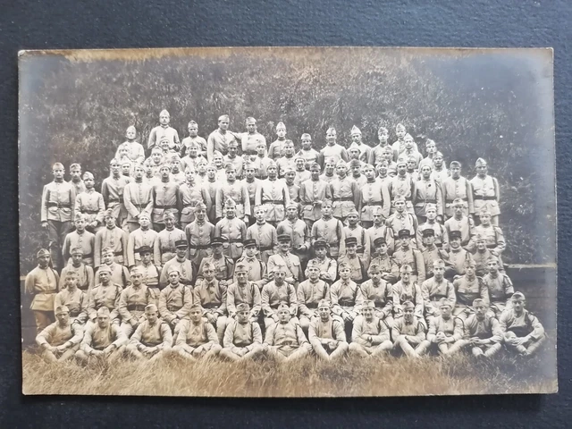 CPA CARTE PHOTO Militaire Cie Section Soldats et Gradée du 153e ...