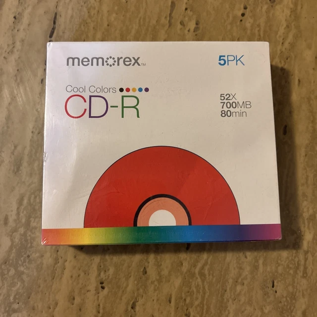 MEMOREX COOL COLORS CD-R 5 Pack 52x 700MB/Mo 80 Minute $7.99 - PicClick