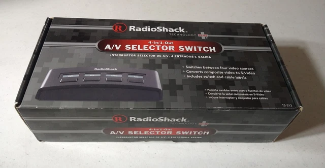 RADIO SHACK CAT. NO. 15-313 4-in/1-out Composite S-Video A/V Selector ...
