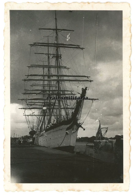 ORIG. FOTO SEGELSCHIFF Deutschland Boot im Hafen Swinemünde Polen 1930 ...