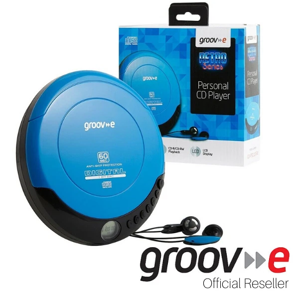 GROOV-E RETRO SERIES Personal Portable Cd Player Walkman - Blue ...
