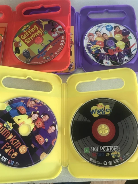 THE WIGGLES 4 DVDs- Big Birthday, Hot Potatoes, Getting Strong! And ...