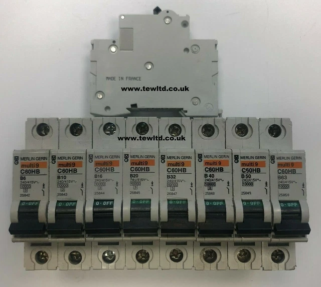 MERLIN GERIN SP Tipo B MCB Multi 9 C60HC 6 10 16 20 25 32 40 50 63 Amp Vuoto EUR 2,77 - PicClick IT