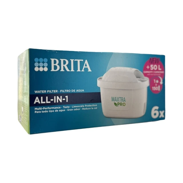 BRITA MAXTRA PRO All-in-1 Water Filter Cartridge 6 Pack- Original, Free ...