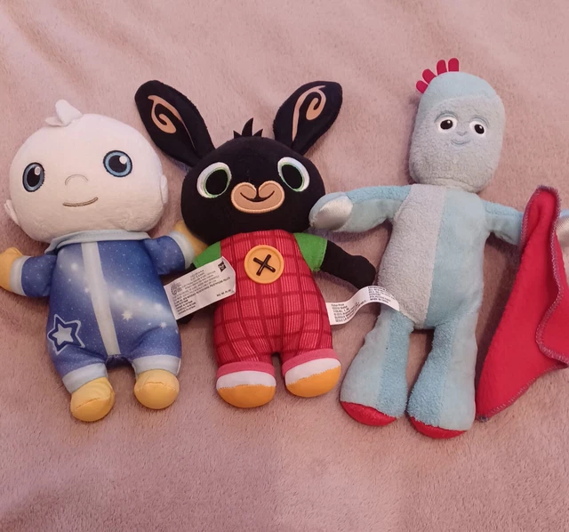 CBEEBIES SOFT TOY bundle Bing, Moon Baby, Iggle Piggle Aprox 9" £6.50 ...