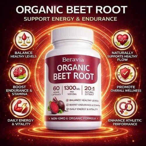 BERAVIA ORGANIC BEET Root Capsules, Purely Natural, Non-GMO 60-Counts ...