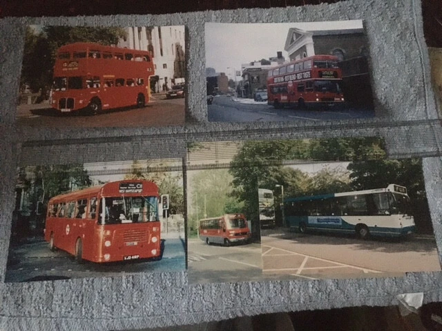 LONDON BUS COLOUR photograph bundle 1980-2001 Routemaster, Metrobus ...