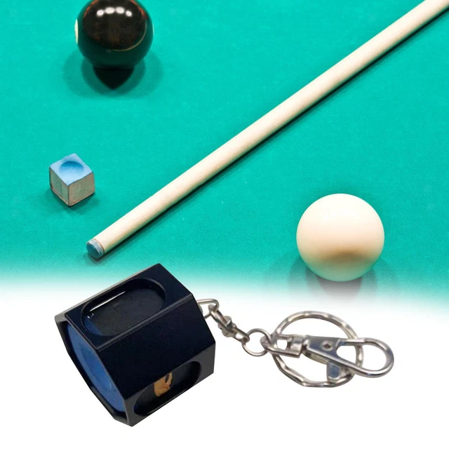 POOL CUE CHALK Holder Keychain Metal Lightweight Portable Chalk Storage ...