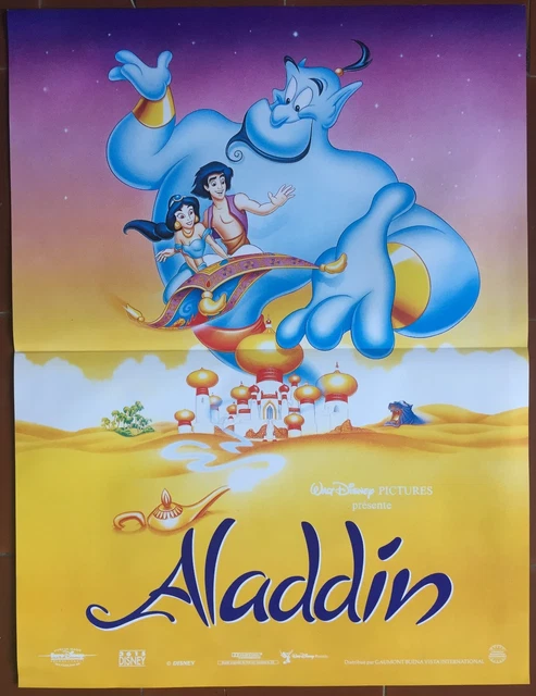 POSTER ALADDIN WALT Disney Animation Genie Lamp Wonderful 120x160cm $18 ...