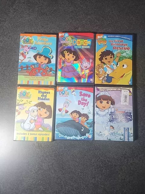 Dora The Explorer 6 Dvd Lot Nick Jr Nickelodeon Snow Princess Pirate