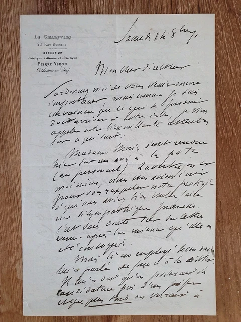 PIERRE VÉRON ET Rampont, directeur des postes, 1871. Le Charivari. EUR ...