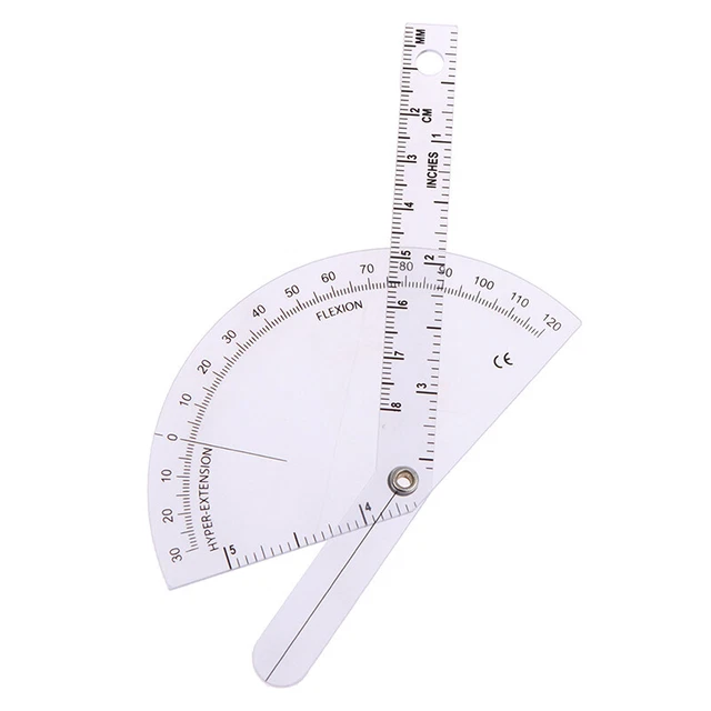 MEDICAL FINGER GONIOMETER Plastic Protractor 180 Degree Angle Ruler ...