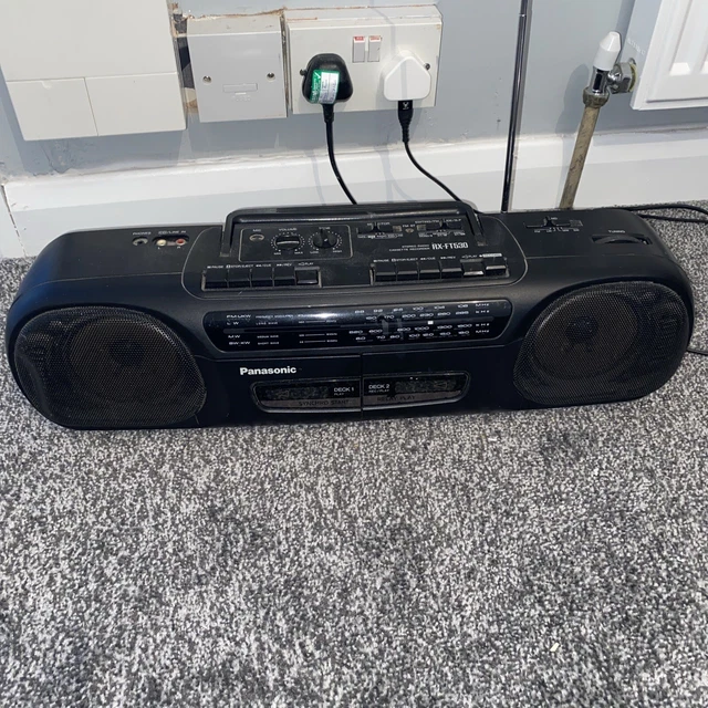 PANASONIC RX-FT530 PORTABLE Twin Cassette Radio Stereo vintage boombox ...