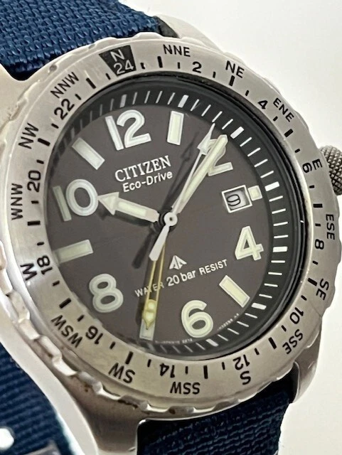 VERY RARE CITIZEN Eco Drive GMT B876 Compass bezel watch £125.00 ...