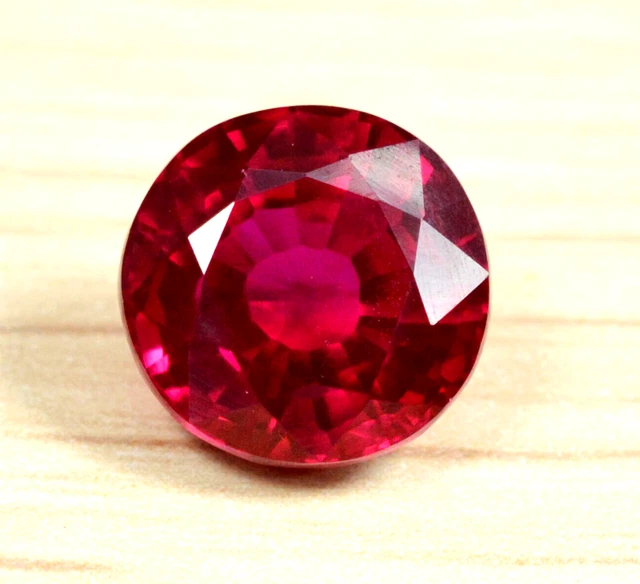 7.05 CT NATUREL Mozambique Rubis Rouge Profond Coupe Ronde Certifiée ...