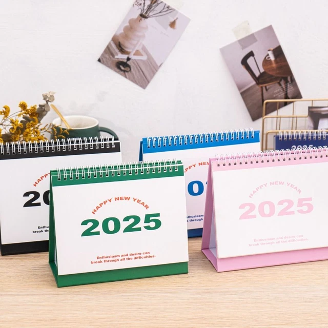 2025 DESK CALENDAR Yearly Monthly DailyPlanner Standing Flip Table ...