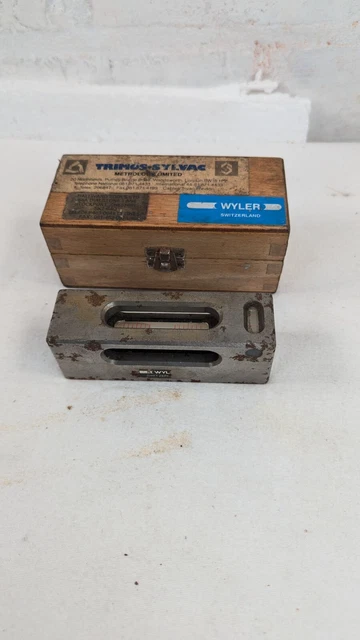 RARE WYLER SWITZERLAND Precision Spirit Levels Div=0.3mm By Trimos ...