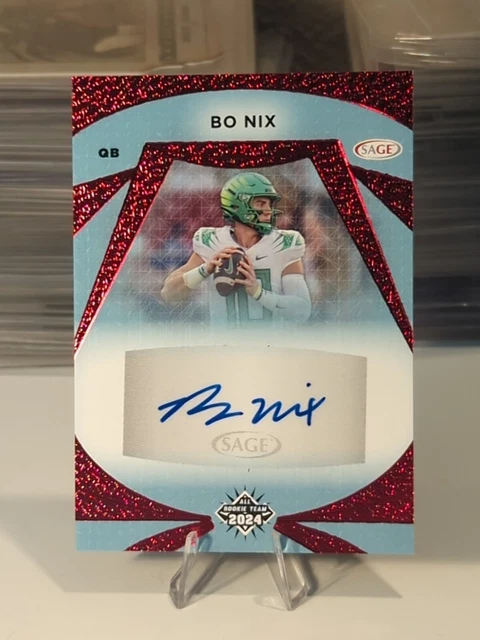 BO NIX BRONCOS Oregon 2024 SAGE High Series All Rookie Team RED Auto ...