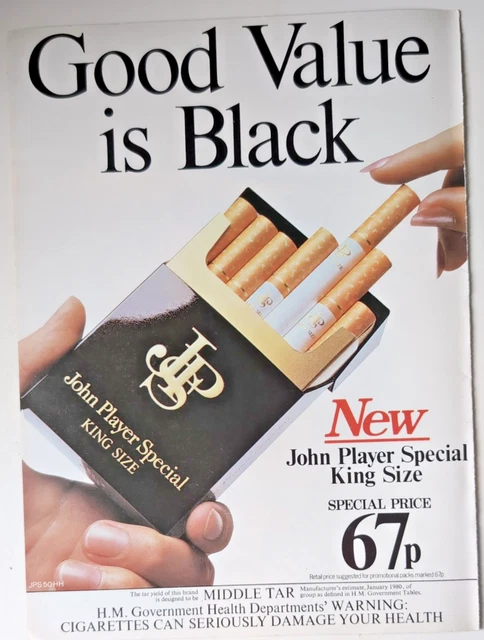 JOHN PLAYER SPECIAL King Size Cigarettes 1980's Magazine Advert Tobacco ...