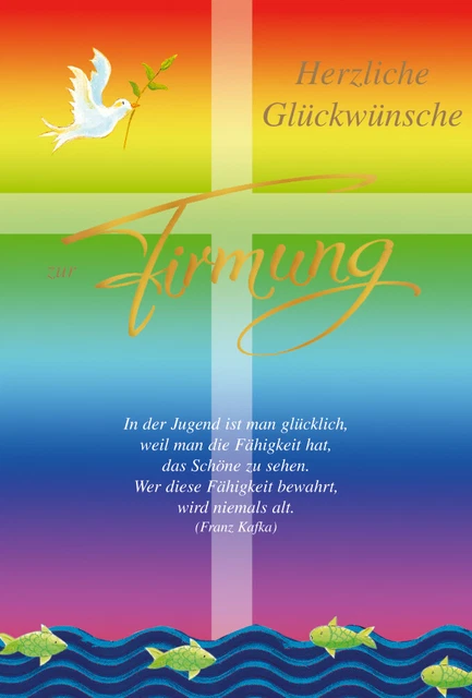 FIRMUNG GLÜCKWUNSCHKARTE MIT Briefumschlag Taube Kreuz Spruch EUR 2,95 - PicClick DE