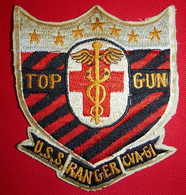 TOP GUN - Patch - USS RANGER - CVA 61 - Aircraft Carrier - Vietnam War ...