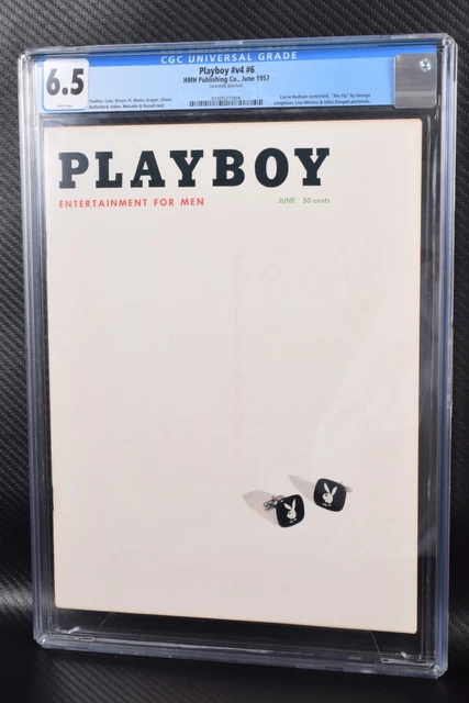HIGH 6.5 CGC Graded Playboy Magazine v4 #6 June 1957 Carrie Radison £ ...