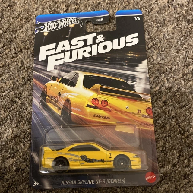 HOT WHEELS FAST & Furious Nissan Skyline GT-R (BCNR33) Yellow NEW 2024 ...