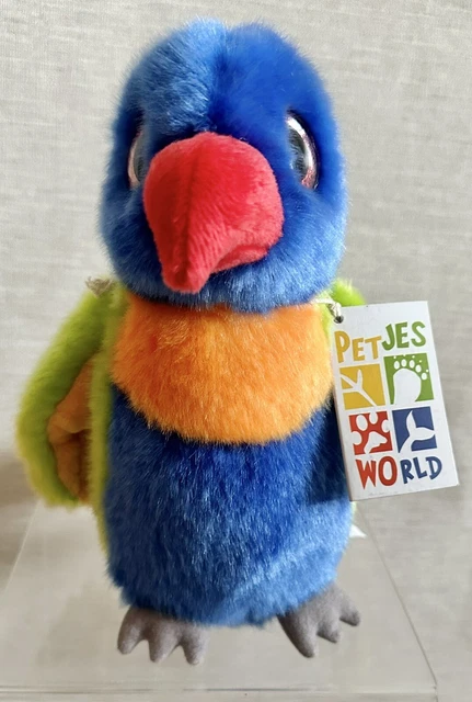 PARROT LORIKEET SOFT Toy Petjes World Plush Bright Colours Glitter Eyes ...
