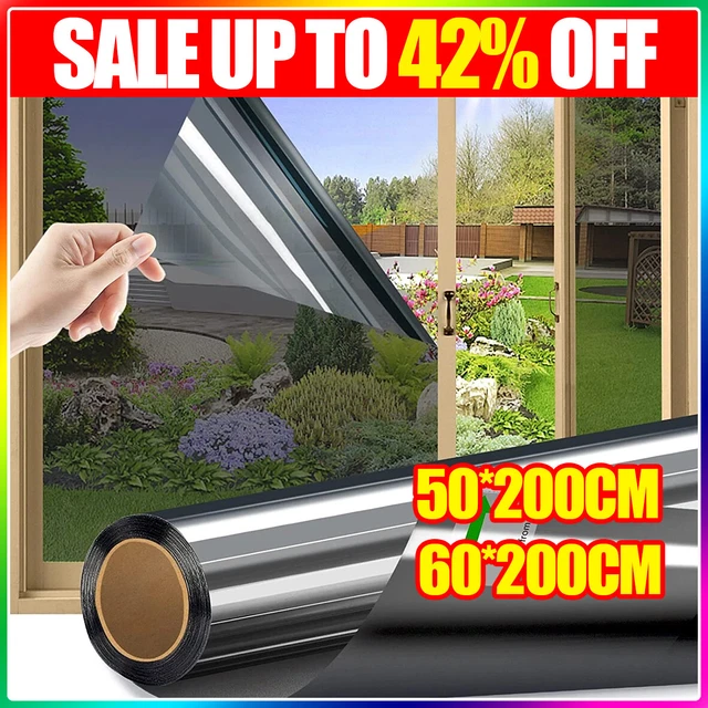 ONE WAY MIRROR Window Film Reflective Home Privacy Solar Tint Foil ...
