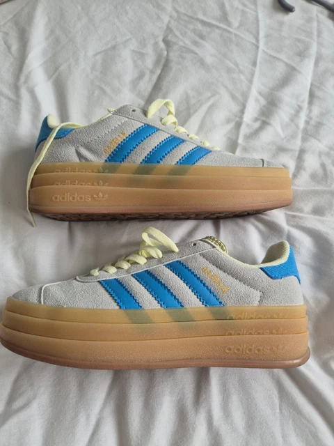 ADIDAS WOMENS GAZELLE Bold Baby Blue & Yellow Women's Casual Shoes ...