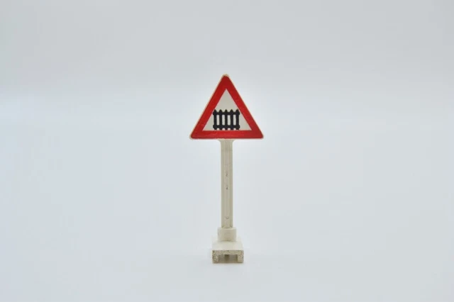 LEGO TRAFFIC SIGN White Road Sign Triangle with Level Crossing Pattern ...