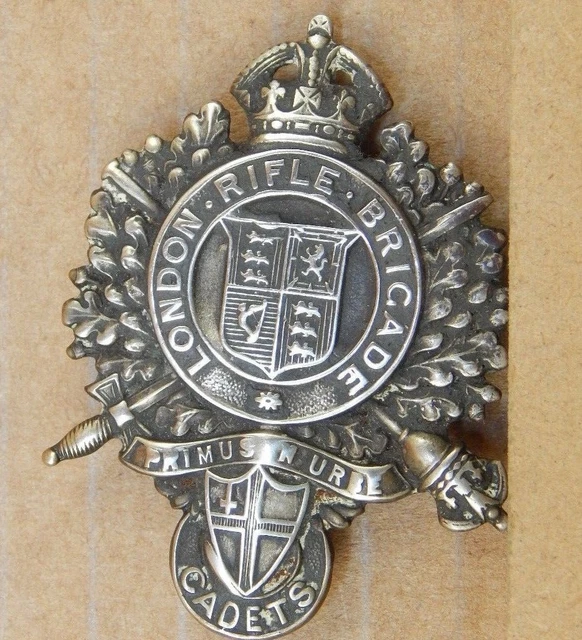 WW1 LONDON RIFLE Brigade Cadets Cap Badge Kings Crown Genuine EUR 66,78 ...
