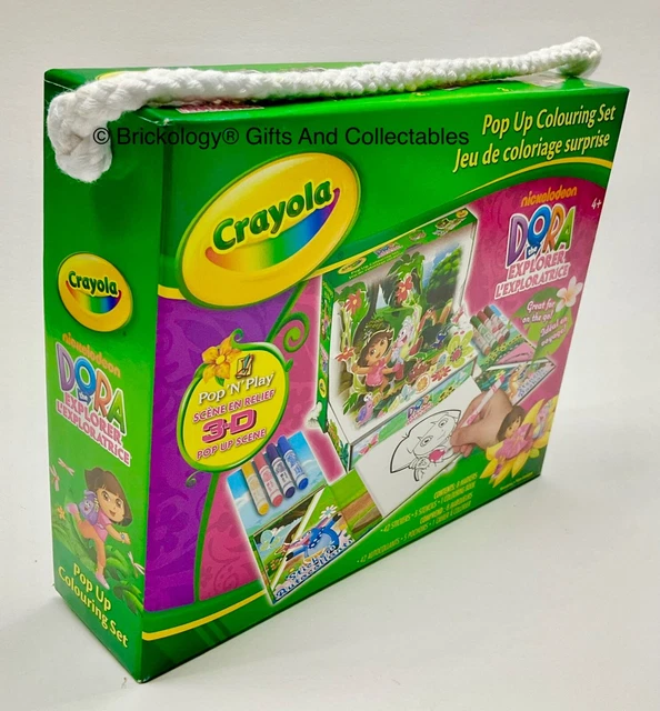 CRAYOLA SET DA colorare pop-up da viaggio 3D Dora The Explorer manico ...