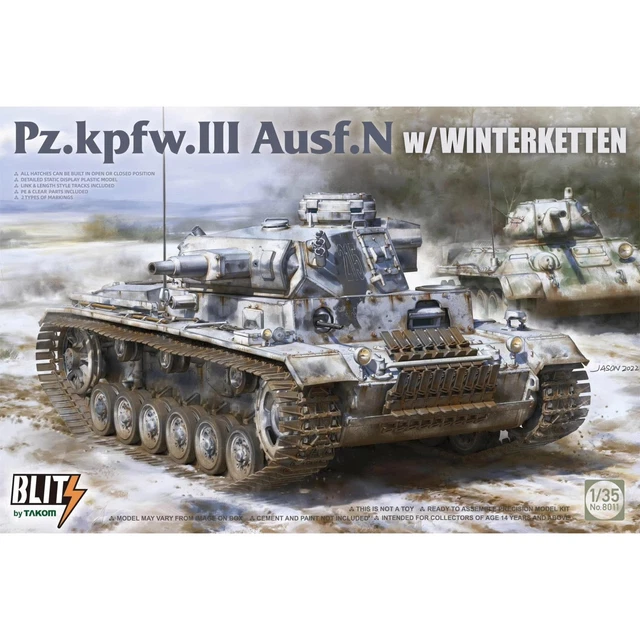TAKOM 1:35 GERMAN PzKpfw III Ausf N w/ Winterketten, WWII Model ...