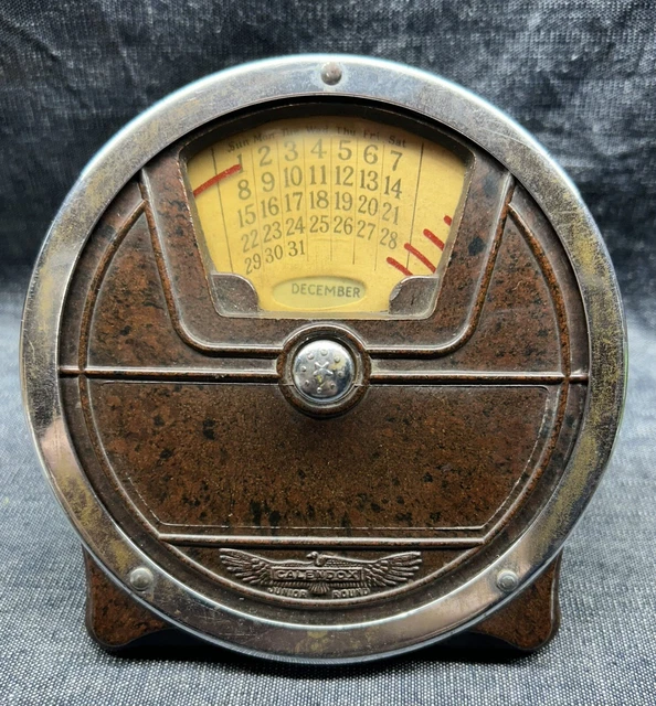 1920’S ART DECO Bakelite & Chrome “The Calendox” Junior Round Perpetual ...