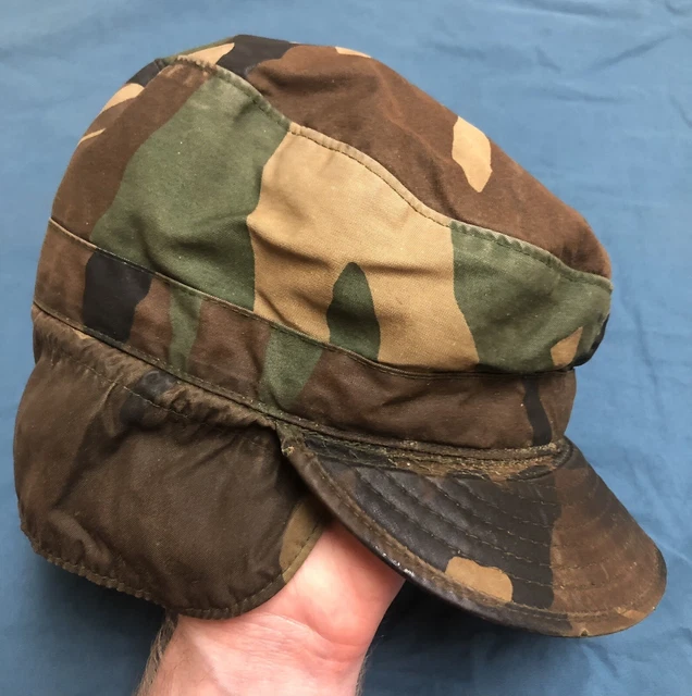 VINTAGE US ARMY Military Combat Field Cap Hat Woodland Camo Size 7 w ...