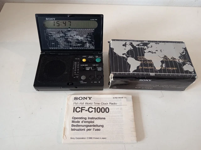 SONY ICF-C1000 WORLD Time Clock Radio Vintage Rare £45.00 - PicClick UK